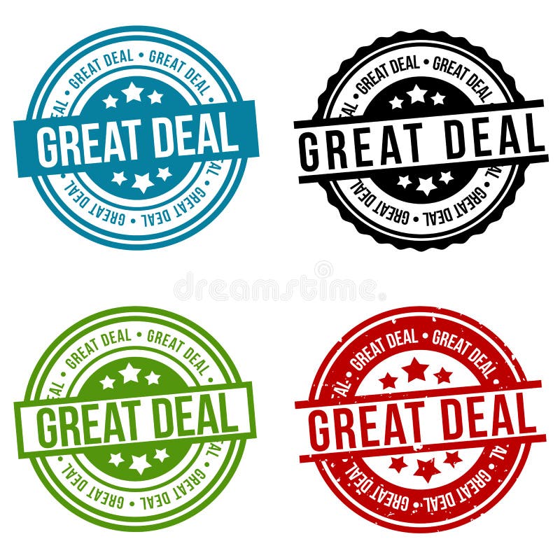 Great Deal Stamp. Round Badges Stock Vector - Illustration of retail ...