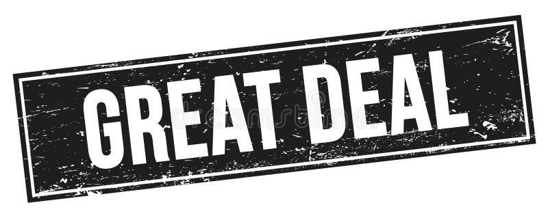 GREAT DEAL Text on Black Grungy Rectangle Stamp Stock Illustration ...