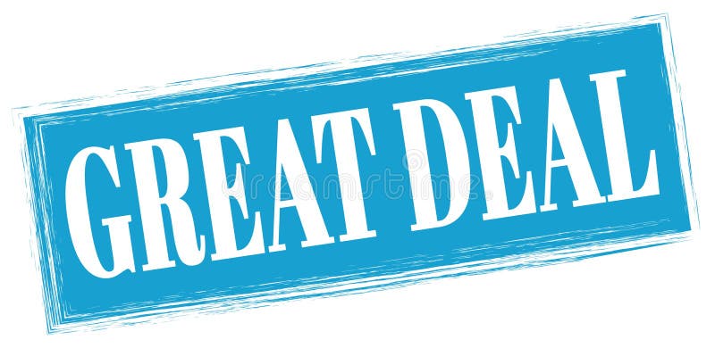 GREAT DEAL Text Written on Blue Stamp Sign Stock Illustration ...