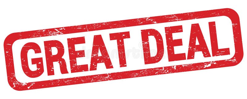 GREAT DEAL Text Written on Red Rectangle Stamp Stock Illustration ...