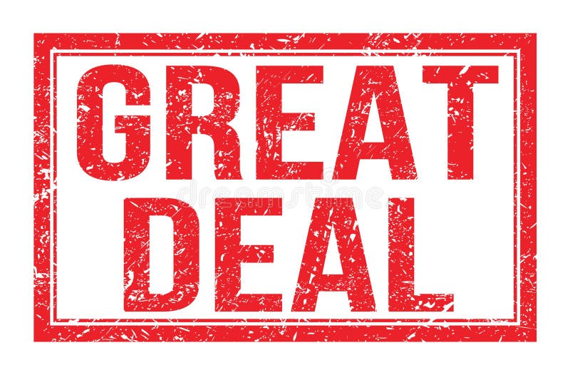 GREAT DEAL, Words on Red Rectangle Stamp Sign Stock Illustration ...