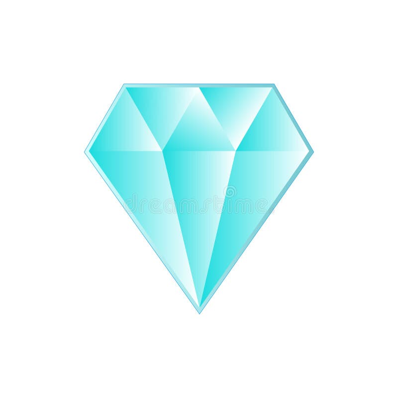Great Design of the Big Light Blue Diamond on a White Background Stock ...