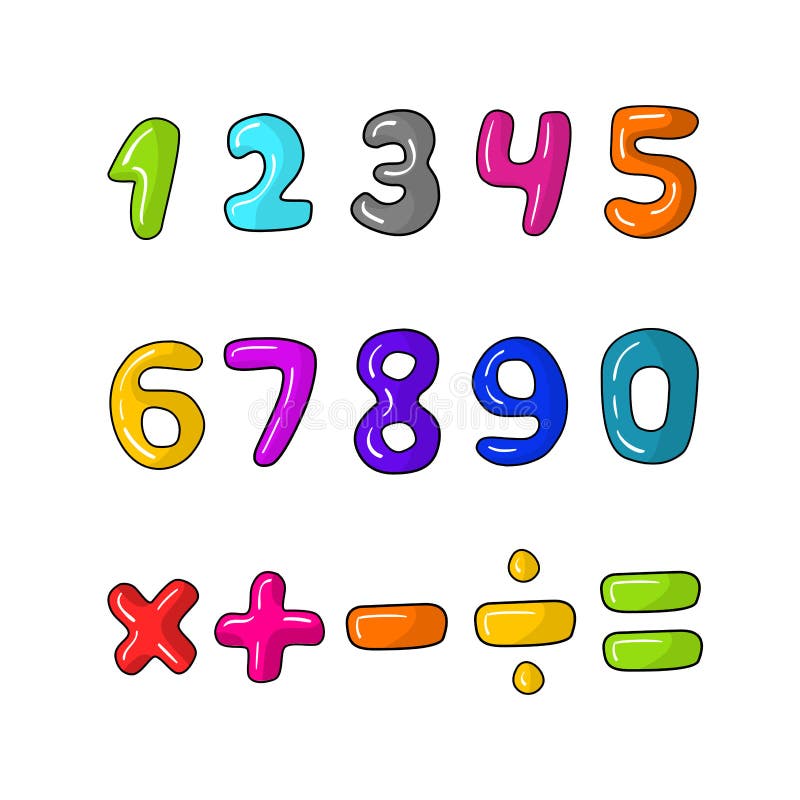 Great Designed Cartoon Numbers Stock Illustration - Illustration of ...