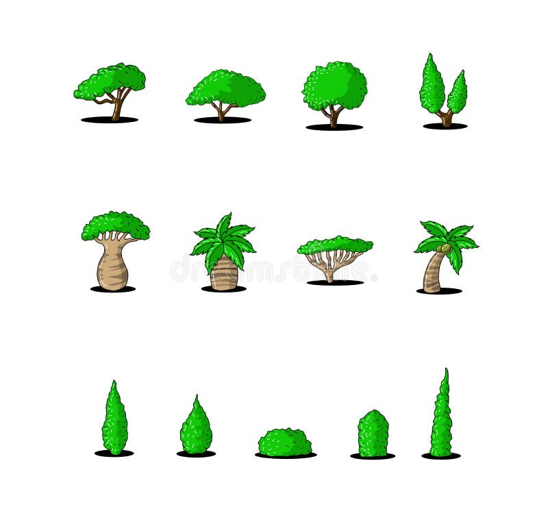 Great Designed Cartoon Trees Stock Vector - Illustration of ball ...