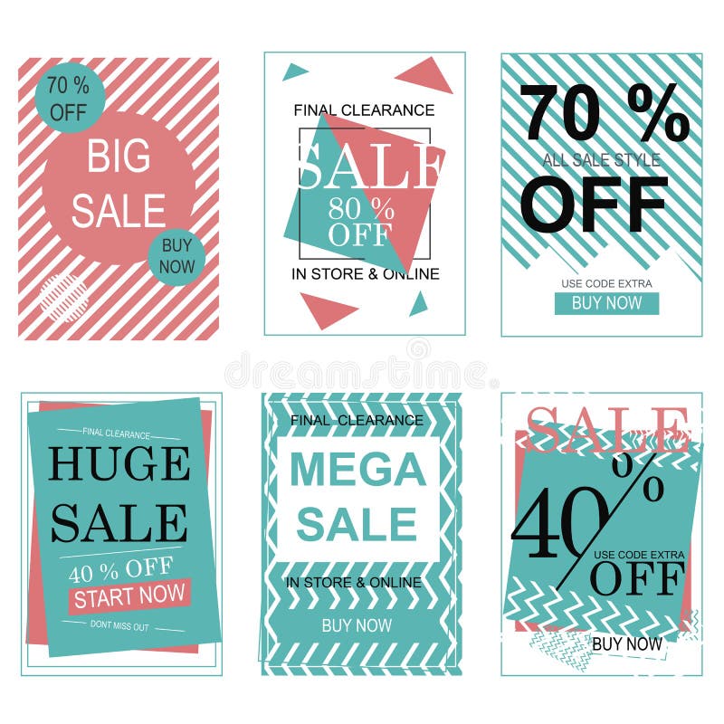 Great Designed Set of Sale Posters Stock Vector - Illustration of ...