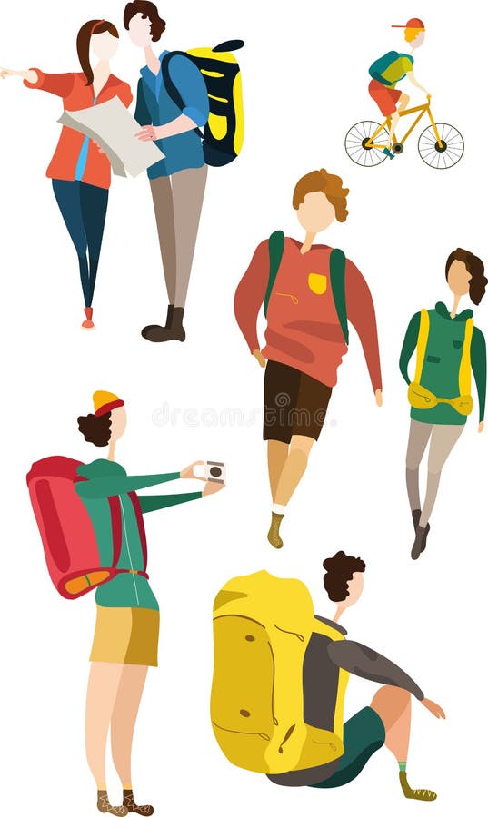 Great Designed Set of Travel Character Stock Vector - Illustration of ...