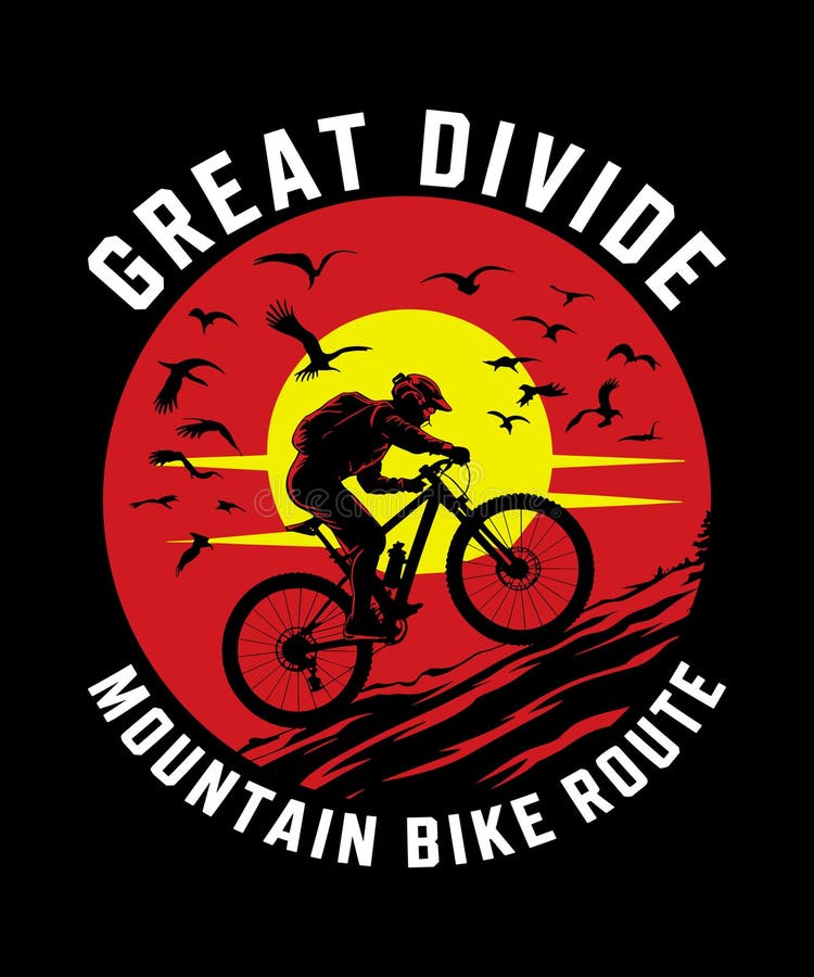 Great Divide MTB Route T-Shirt. Stock Illustration - Illustration of ...