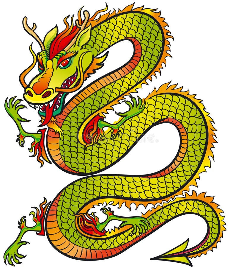 Great Dragon color stock vector. Illustration of fire - 4823973