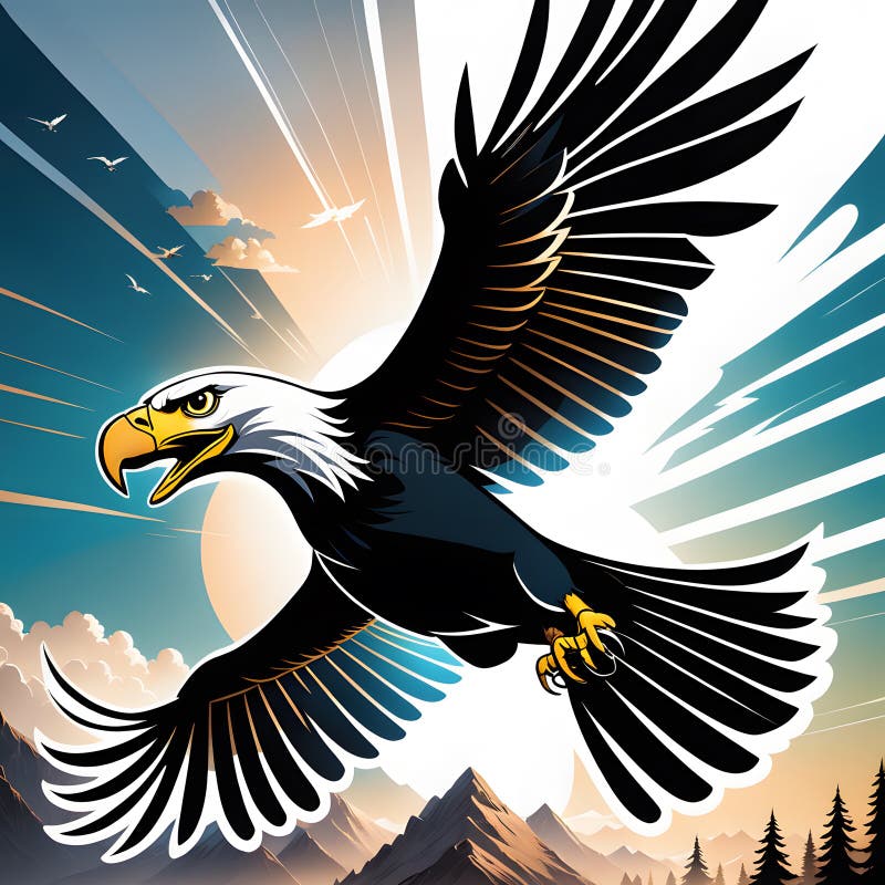 Great eagle, AI-Generatet stock illustration. Illustration of majestic - 296401848
