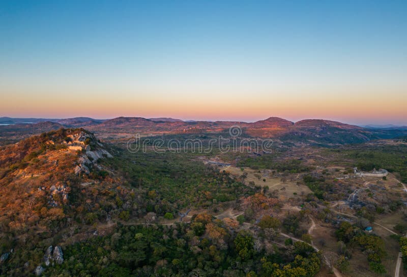 Aerial View of the Ruins of Great Zimbabwe Stock Photo - Image of ...