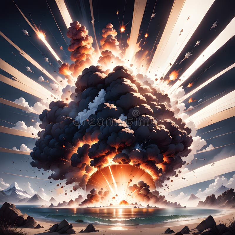 Great Explosion, AI-generatet Stock Illustration - Illustration of ...