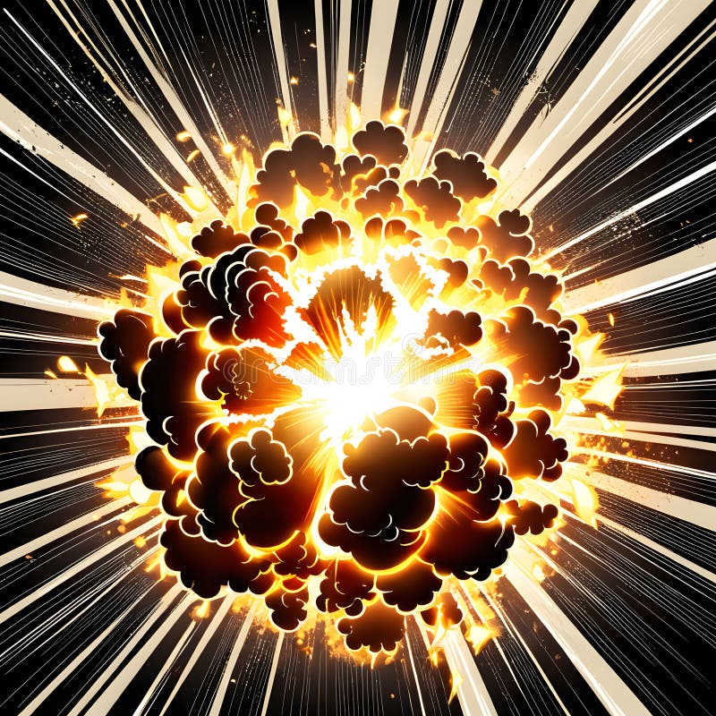 Great Explosion, AI-generatet Stock Illustration - Illustration of ...