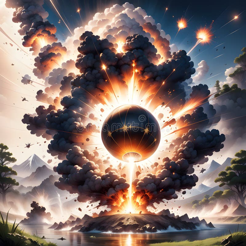 Great Explosion, AI-generatet Stock Illustration - Illustration of ...