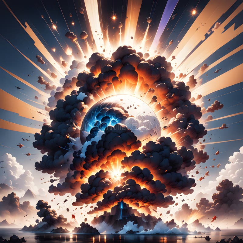 Great Explosion, AI-generatet Stock Illustration - Illustration of ...