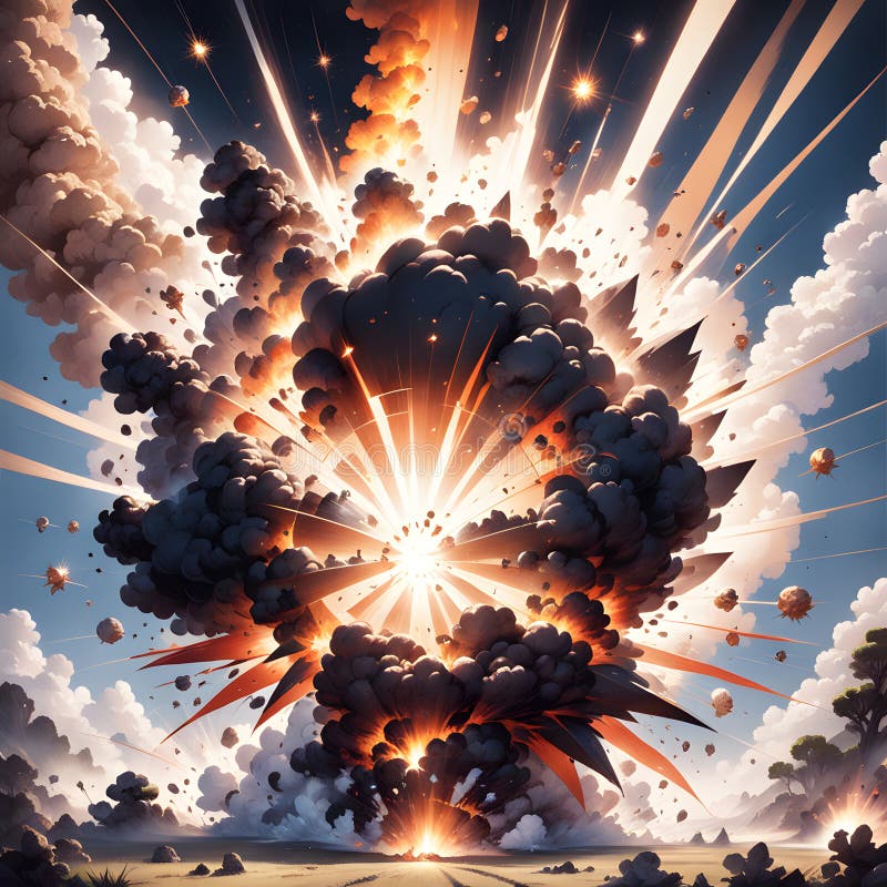 Great Explosion, AI-generatet Stock Illustration - Illustration of ...