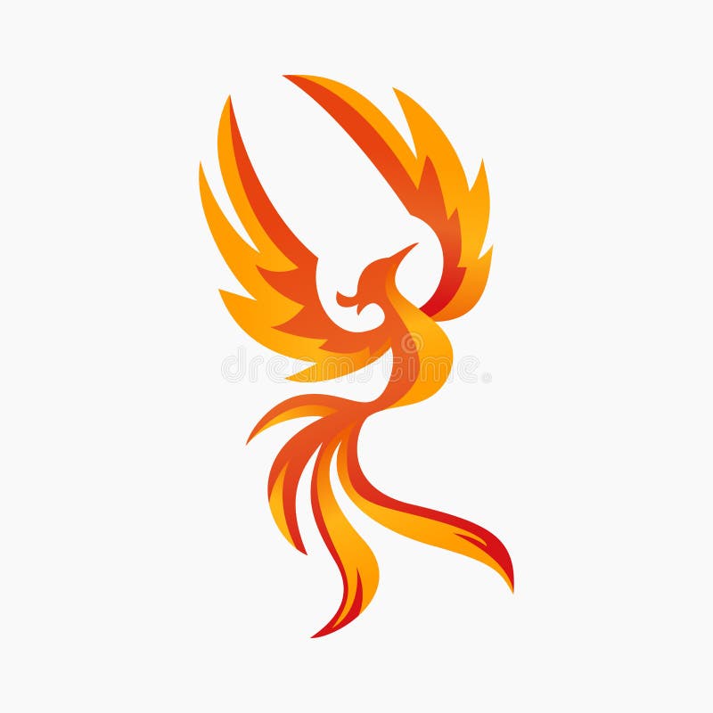 Great Fire Phoenix Vector Logo Design Template Stock Vector ...
