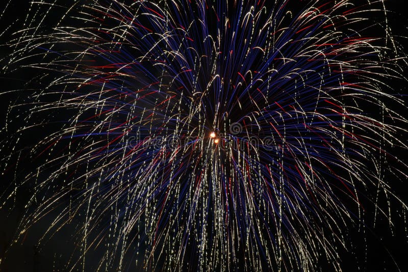 Great Fireworks in the Dark Night Sky Stock Image - Image of celebrate ...