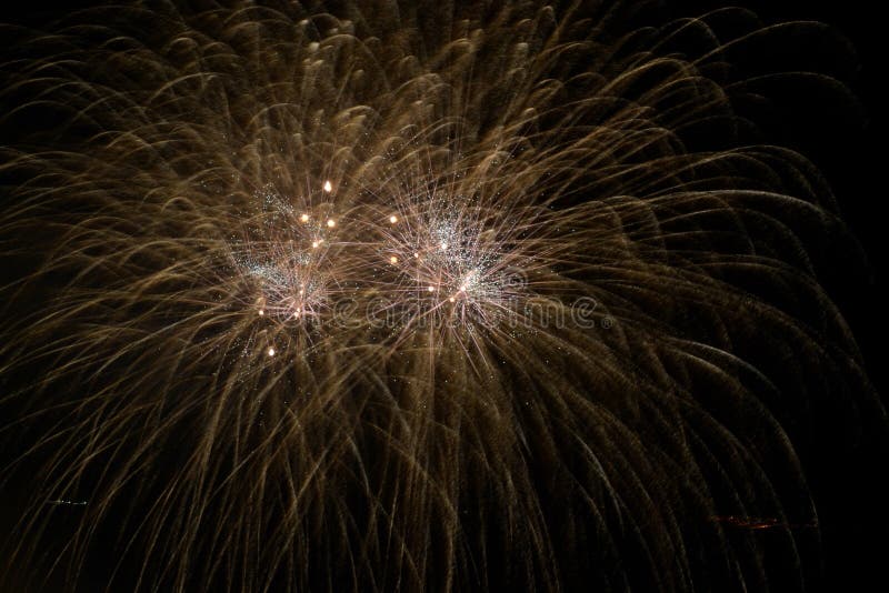 Fireworks in the Dark Night Sky Stock Image - Image of indepen, year ...