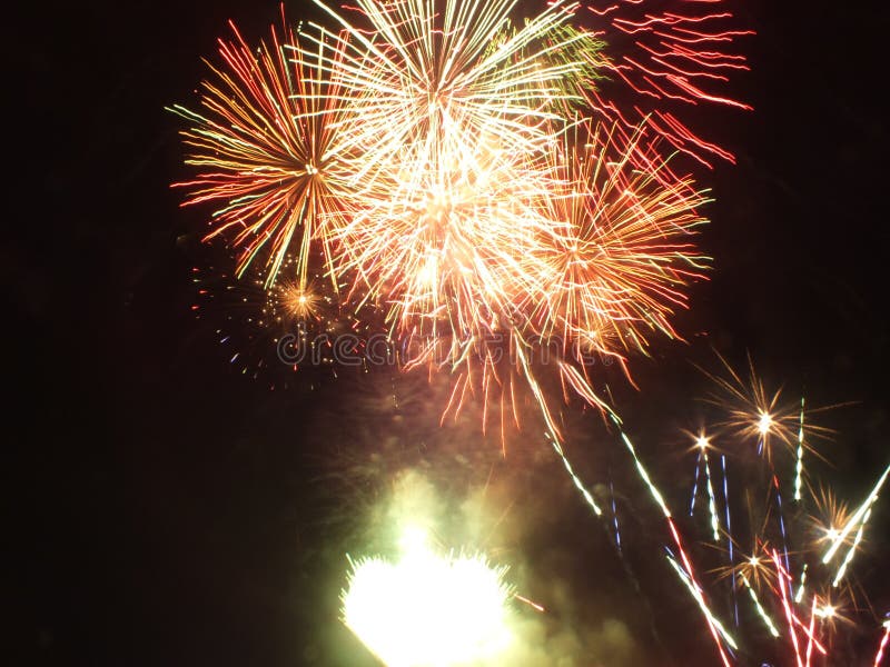 Great Fireworks in the Night Stock Image - Image of night, ceremony ...