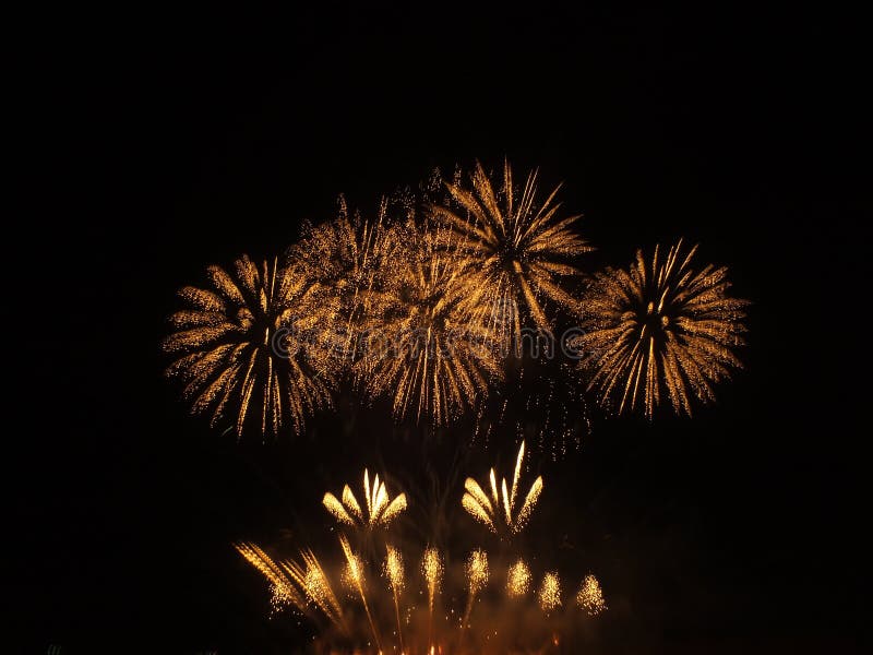 Great Fireworks in the Night Stock Photo - Image of fire, gunpowder ...