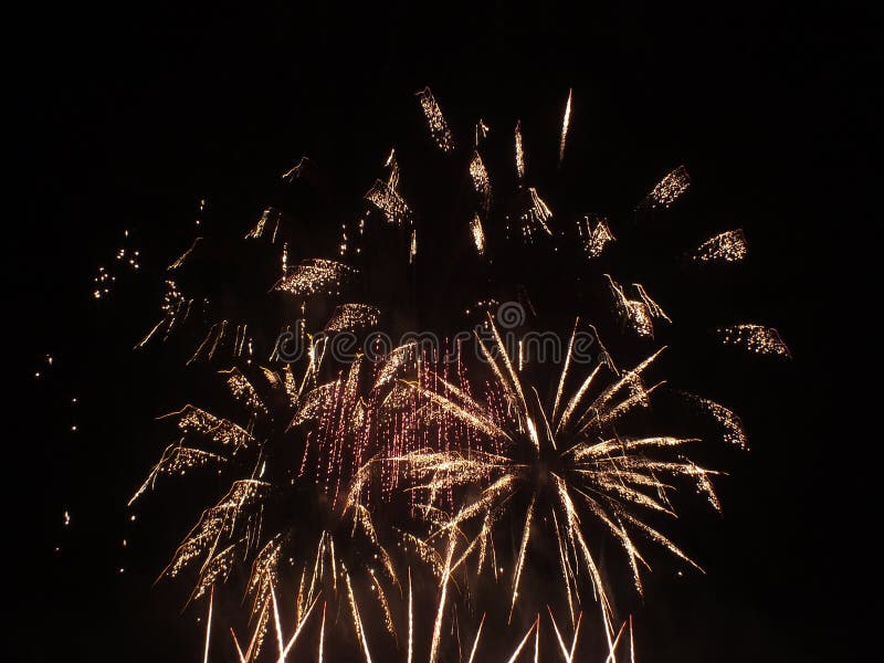 Great Fireworks in the Night Stock Photo - Image of artificial ...