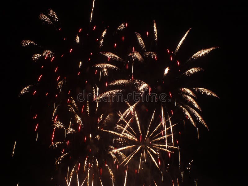 Great Fireworks in the Night Stock Photo - Image of holiday, ceremony ...