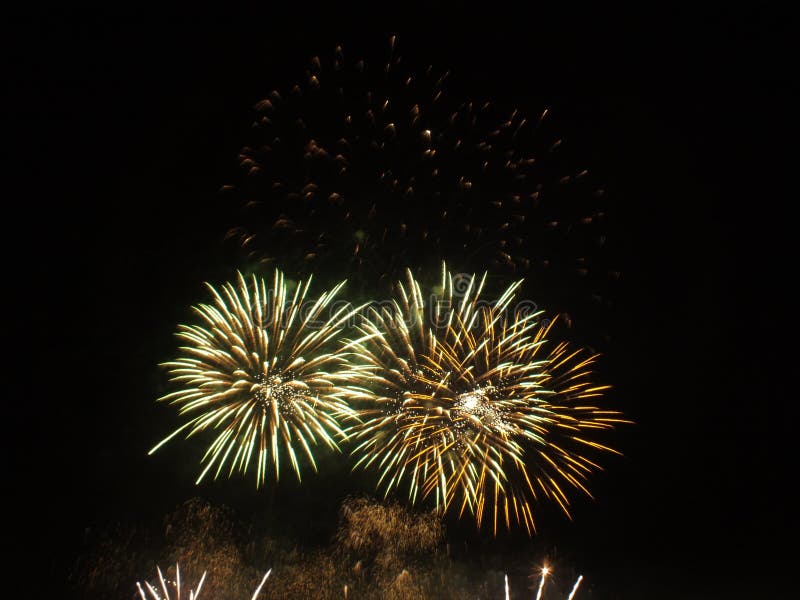 Great Fireworks in the Night Stock Photo - Image of fireworks ...