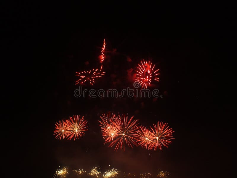 Great Fireworks in the Night Stock Image - Image of fire, great: 131147743