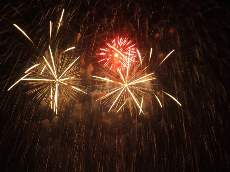 Great Fireworks in the Night Stock Photo - Image of holidays, exploit ...