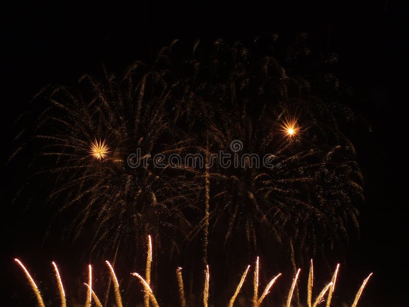 Great Fireworks in the Night Stock Image - Image of party, ceremony ...