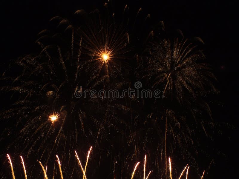 Great Fireworks in the Night Stock Photo - Image of exploit, festival ...