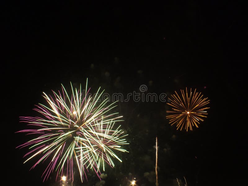 Great Fireworks in the Night Stock Photo - Image of ceremony, night ...