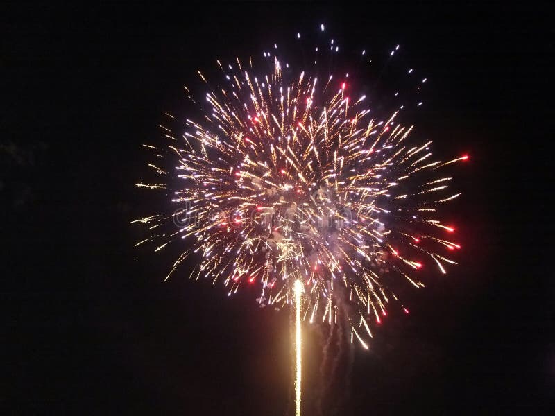 Great Fireworks in the Night Stock Photo - Image of artificial ...