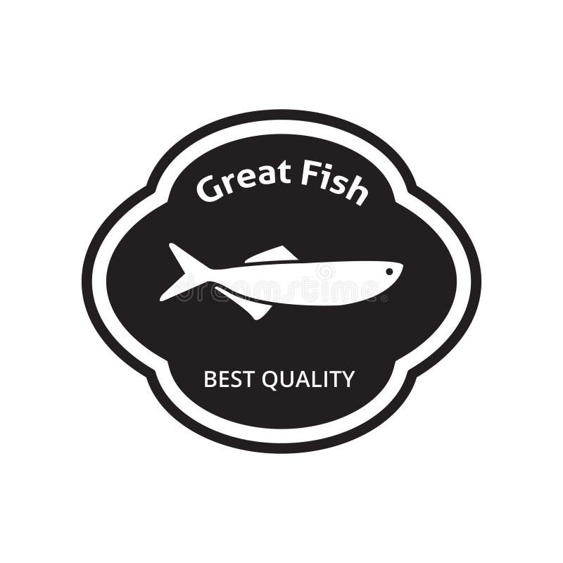 Great Fish Label. Vector Illustration Decorative Design Stock Vector ...
