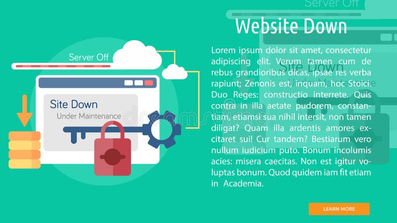 Website Down Conceptual Banner Stock Illustration - Illustration of ...
