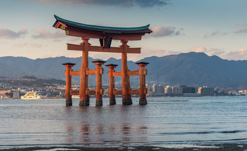 Great Floating Gate (O-Torii) on Miyajima Island Near Itsukushima ...