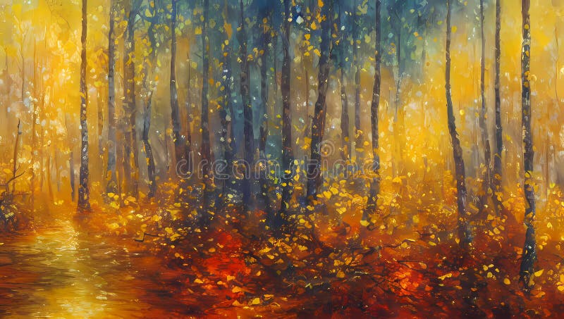 The Great Forest Fire in Summer Time Artistic Painting Wallpaper ...