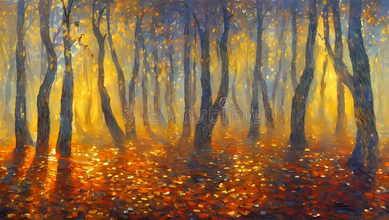 The Great Forest Fire in Summer Time Artistic Painting Wallpaper ...