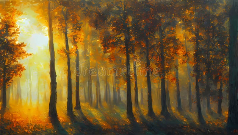 The Great Forest Fire in Summer Time Artistic Painting Wallpaper ...
