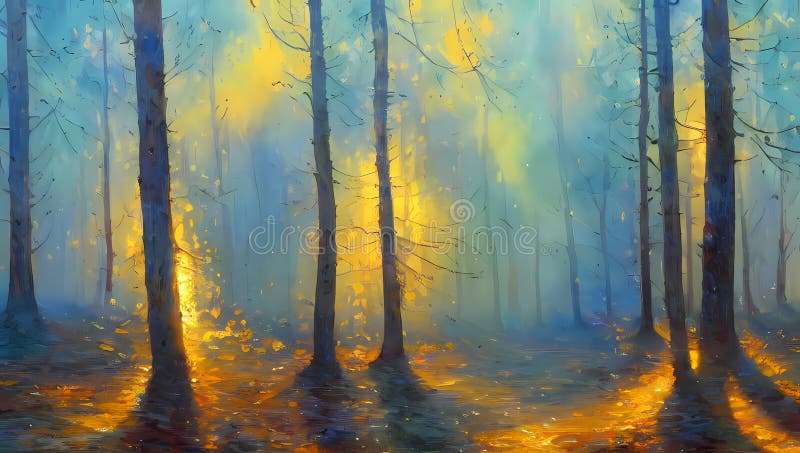 The Great Forest Fire in Summer Time Artistic Painting Wallpaper ...