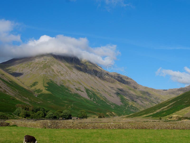 Great Gable Covered in Clouds on a Summer Day Stock Image - Image of ...