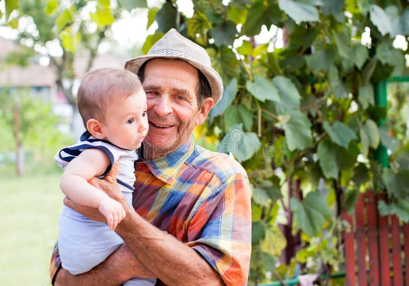 Great-grandfather with Nephew Stock Photo - Image of grand, caucasian ...