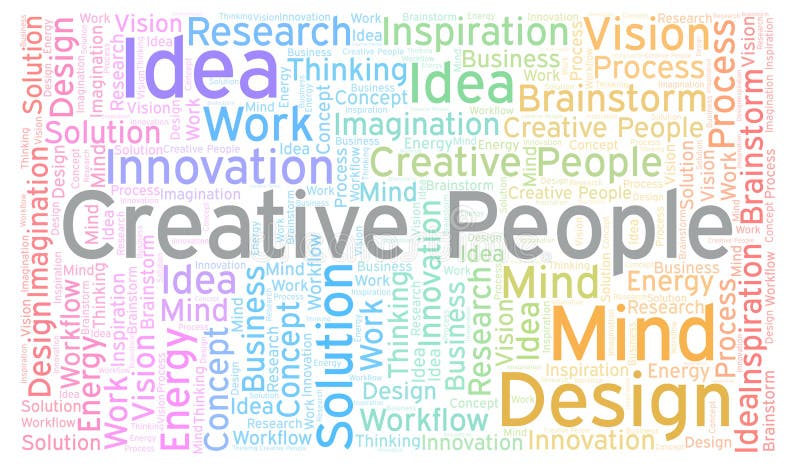 Creative People Word Cloud, Made with Text only Stock Illustration ...
