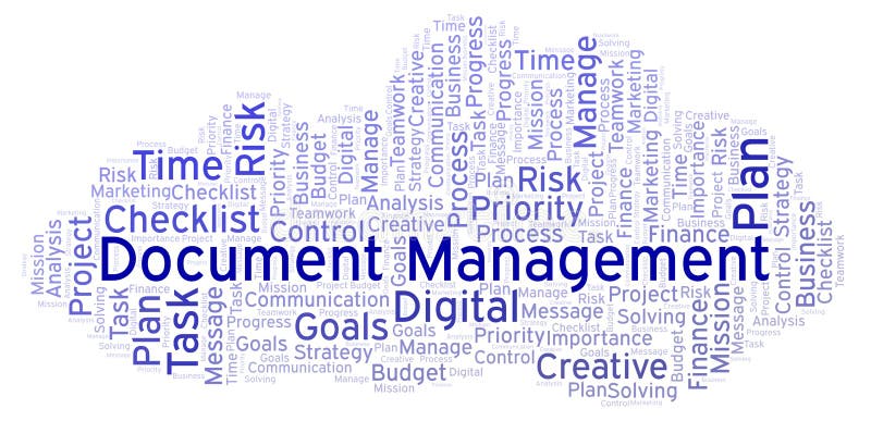 Document Management Word Cloud, Made with Text only Stock Illustration ...