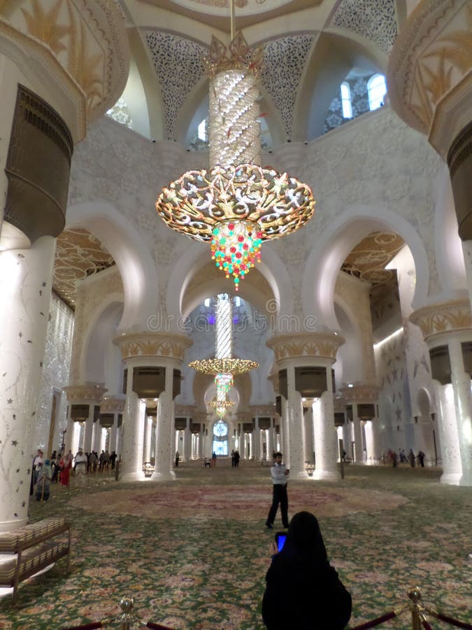 The Great Hall of the Biggest Mosque of the World. Editorial Stock ...