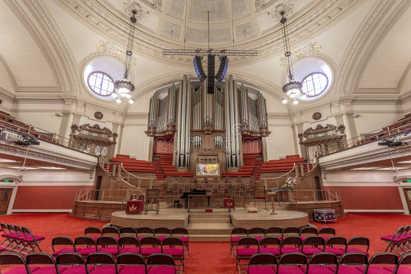 The Great Hall Inside the Methodist Central Hall, Westminster Stock ...