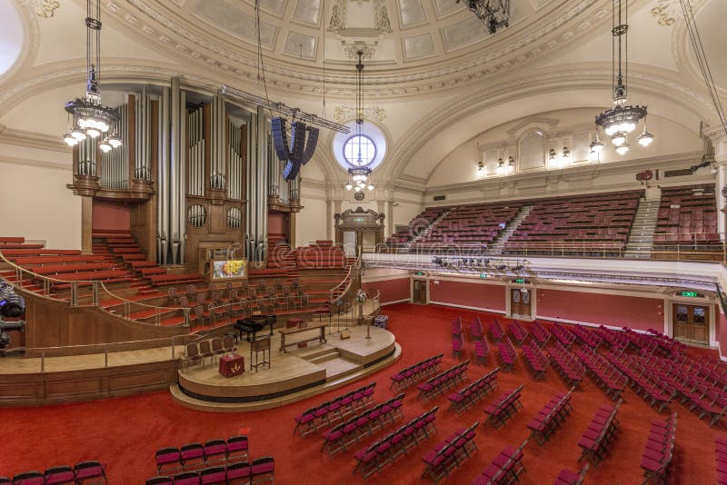 The Great Hall Inside the Methodist Central Hall, Westminster Stock ...