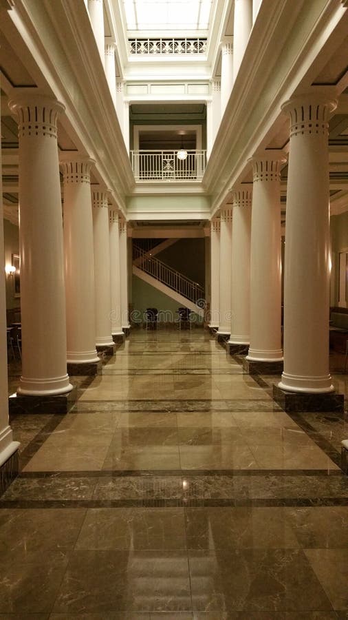 Great Hall stock photo. Image of hallway, hall, pillars - 79220560