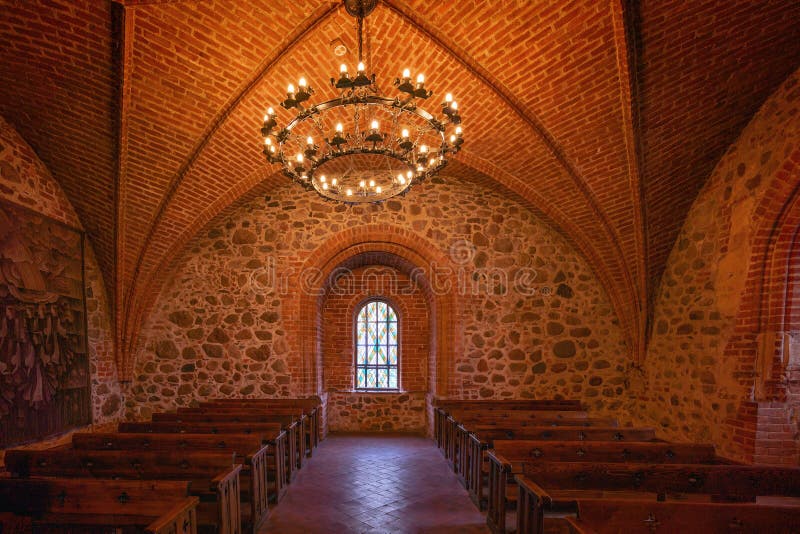 Great Hall at Trakai Island Castle Interior - Trakai, Lithuania ...