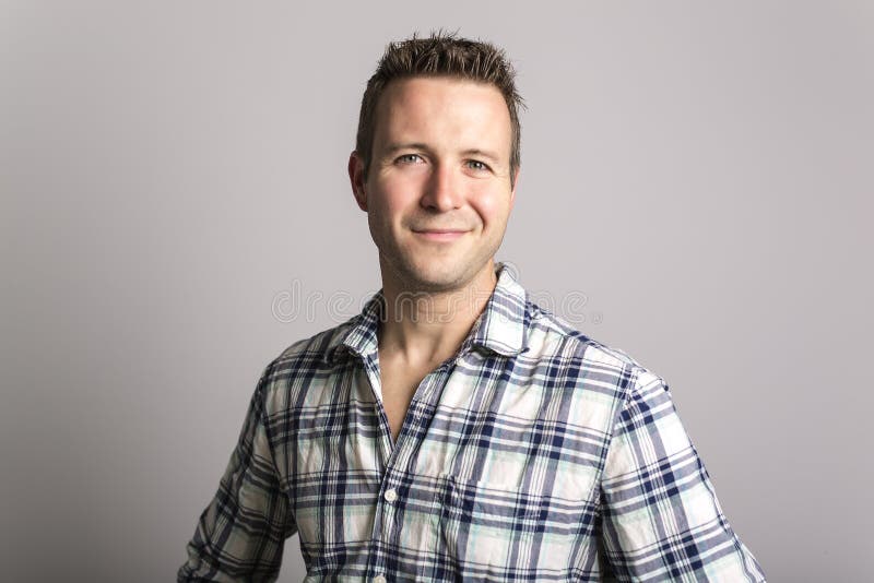 Handsome Dude in Grey, Portrait Stock Photo - Image of adult, browneyes ...